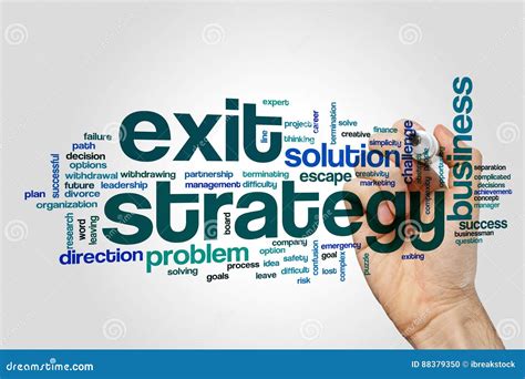 Exit Strategy Word Cloud Concept Stock Photo Image Of Abstract Business 88379350