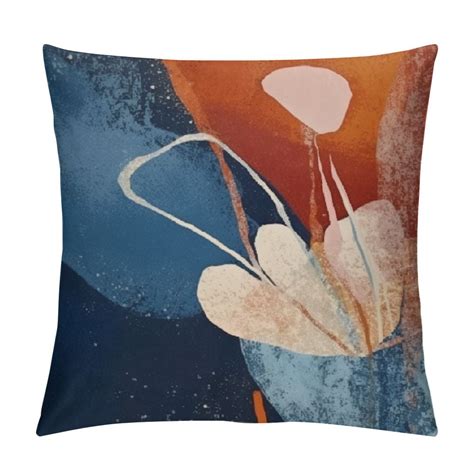 Comio Boho Pillow Covers Navy Blue Burnt Orange Throw Pillows Outdoor
