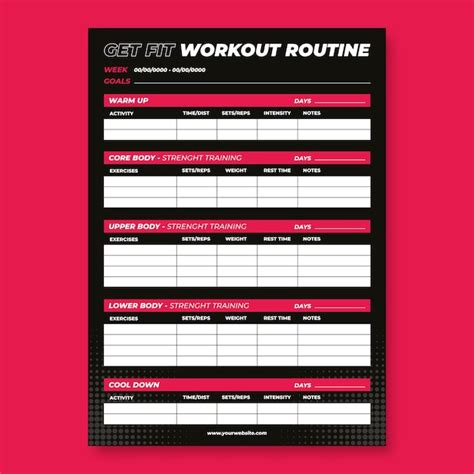 Workout Routines Chart