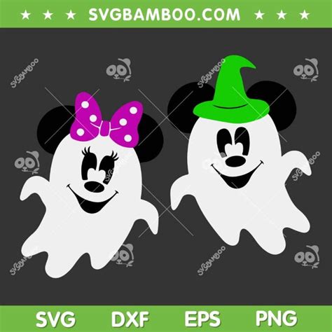 Mickey And Minnie Mouse Ghost SVG PNG