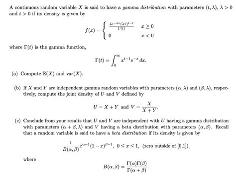 Solved A Continuous Random Variable X Is Said To Have A Chegg