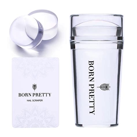 Born Pretty 네일 아트 템플릿 투명 젤리 실리콘 스탬퍼 Enail 스탬핑 플레이트 스크레이퍼 캡 투명 네일 스탬퍼네일아트 샘플 Aliexpress