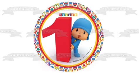 Pocoyo Happy 1st Birthday Edible Cake Topper Image Abpid08274 A