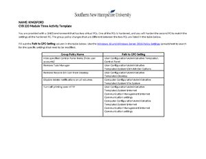 CYB Module Three Stepping Stone One Template Kingsford Bortsie CYB Module Three