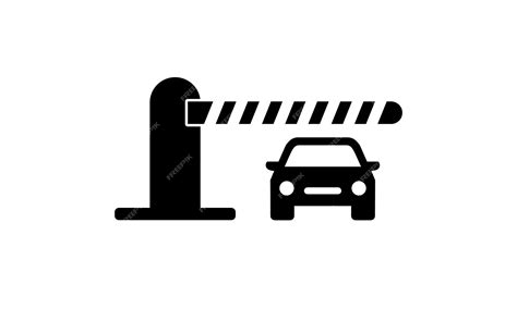 Contour De Barrière De Stationnement Et Signe Vectoriel Rempli Icône