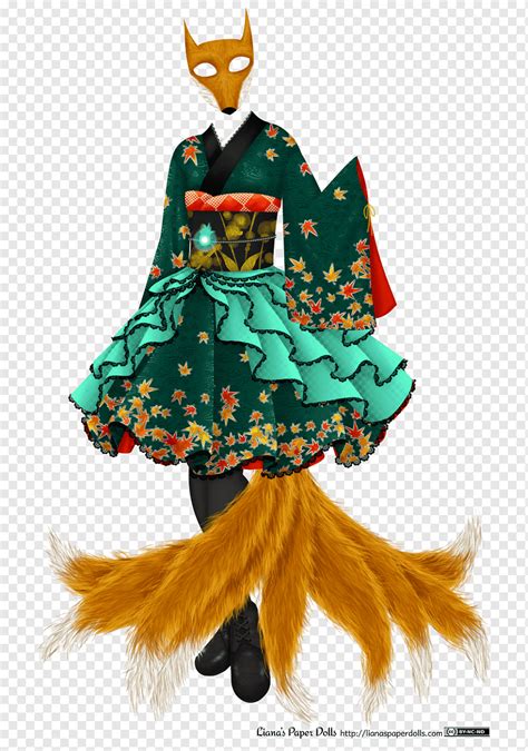 Kitsune Costume Dress Clothing Kimono, fox, animals, kimono, doll png ...
