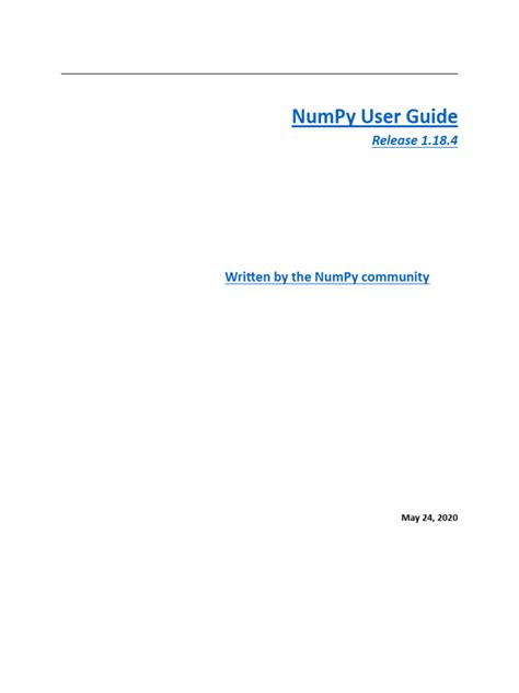 Learn Numpy Pdf