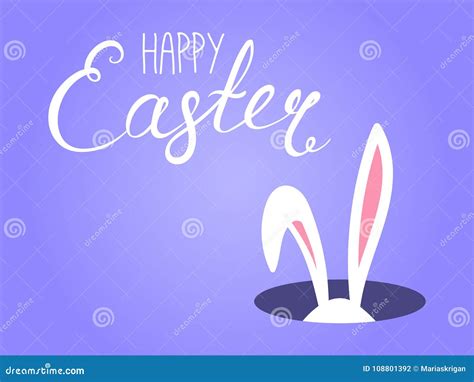 Cute Easter Bunny Card Stock Vector Illustration Of Isolated 108801392