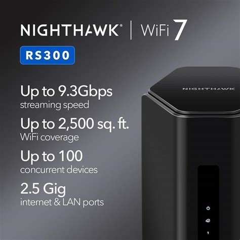 Customer Reviews NETGEAR Wi Fi 7 Router Nighthawk BE9300 Tri Band Router Black RS300 100NAS