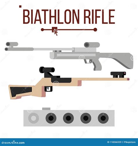Biathlon Gun Rifle Weapon Vector Illustration | CartoonDealer.com #85845976