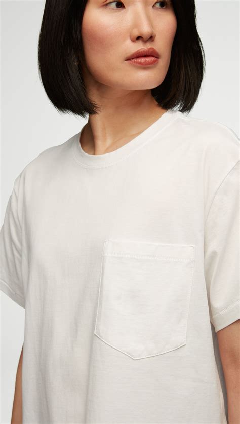 Oversized Pocket Tee In Cotton Jersey Womens Tops Argent