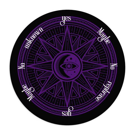 Moon And Stars Dowsing Mat Pendulum Map Divination Mat Mouse Pad