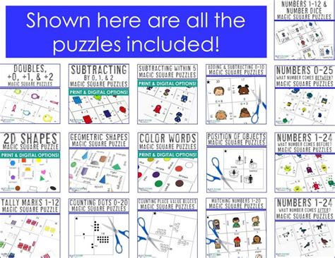 Hands On Kindergarten Math Puzzles Hojos Teaching Adventures Llc