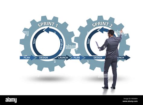 Businessman In Agile Methods Concept Stock Photo Alamy