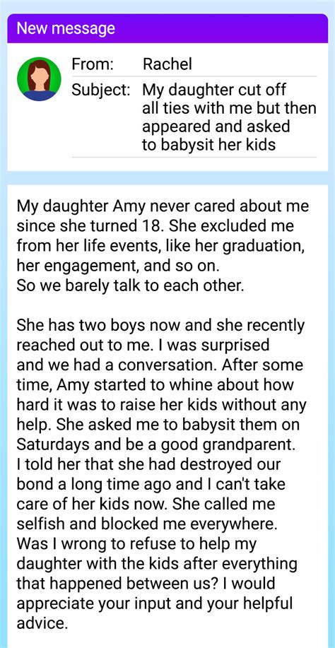 My Daughter Cut Ties With Me And Now She Has The Audacity To Ask Me To