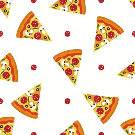 Premium Vector Pizza Slices Seamless Pattern Vector Illustration