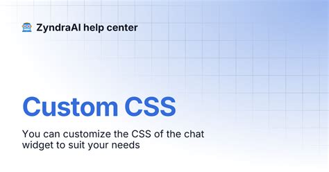 Custom Css Zyndraai Help Center