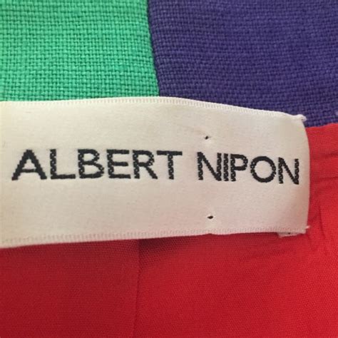 1980 S Albert Nipon Two Piece Primary Colour Linen Dr… Gem
