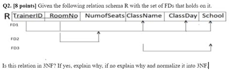 Solved Q2 8 Points Given The Following Relation Schema R Chegg