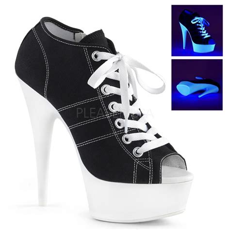 Black High Heel Peep Toe Sneaker Delight 600sk Platform Sneaker