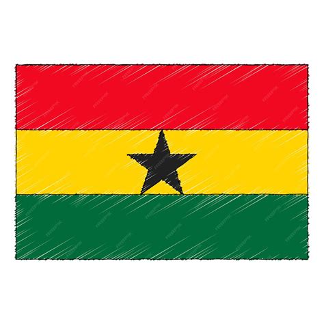 Premium Vector Hand Drawn Sketch Flag Of Ghana Doodle Style Vector Icon