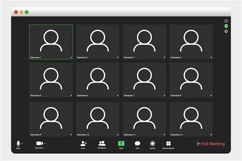 Premium Vector Video Conferencing User Interface Video Call Screen