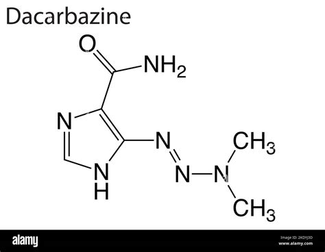 A Chemical Structure Of An Anticancer Drug Dacarbazine Stock Vector