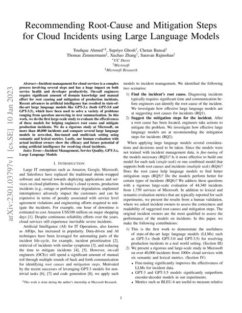 Recommending Root Cause And Mitigation Steps For Cloud Incidents Using Large Language Models