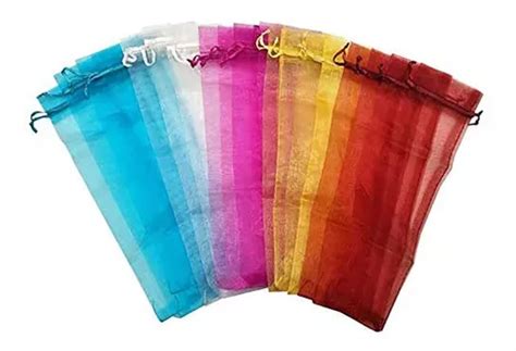 25 Bolsa Organza Para Abanico Recuerdo Boda Bautizo Color