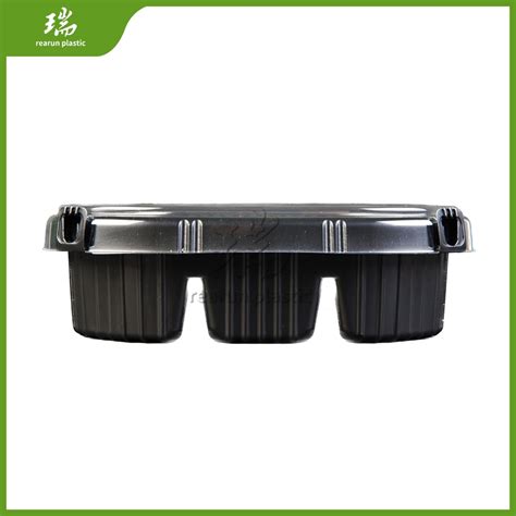 Rearun Disposable Plastic Container Suppliers Small Divided Food Containers China 3 Compartment
