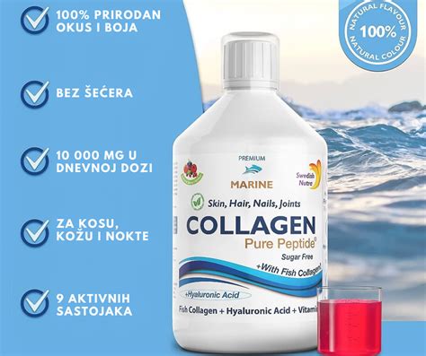 Collagen Pure Peptide 10000 hidrolizirani riblji kolagen za kožu kosu i nokte Swedish Nutra