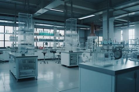 Premium Ai Image Chemical Laboratory Interior 3d Rendering Toned Image Double Exposure