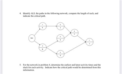 Solved 4 Identify All The Paths In The Following Network
