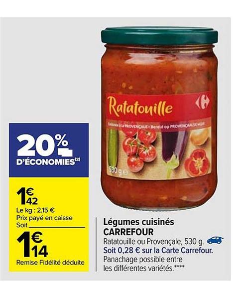 Offre Légumes Cuisinés Carrefour chez Carrefour