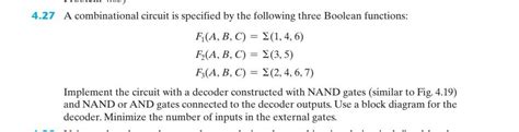 Solved 7 A Combinational Circuit Is Specified By The