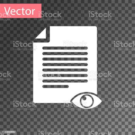 투명 한 배경에 고립 된 눈 기호 아이콘이 있는 흰색 용지 페이지 정보 파일 기호를 엽니다 벡터 일러스트 개념에 대한 스톡 벡터 아트 및 기타 이미지 Istock