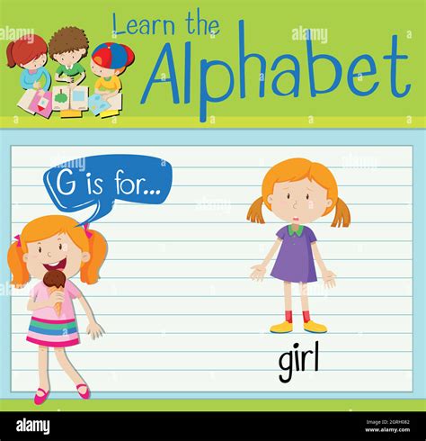 Flashcard Letter G Is For Girl Stock Vector Image And Art Alamy