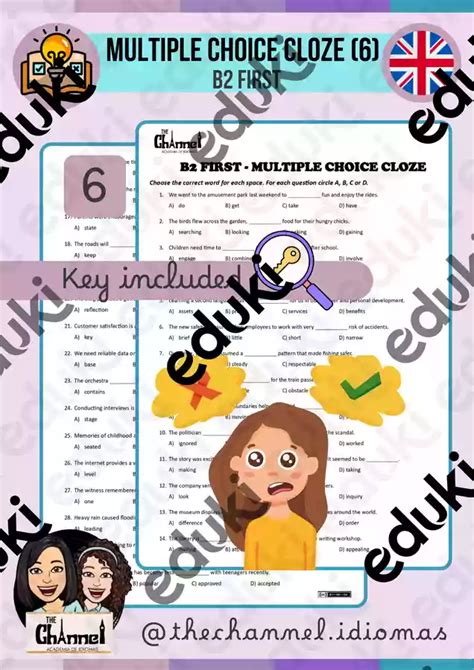 B2 First Multiple Choice Cloze 6 Ressource Pédagogique Pour Ton