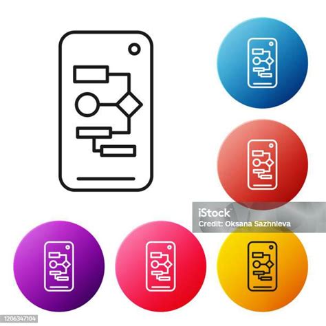 Ikon Algoritma Garis Hitam Terisolasi Pada Latar Belakang Putih Desain