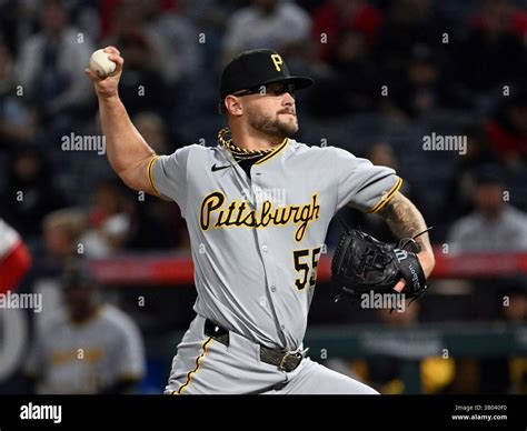 Anaheim Ca April 22 Pittsburgh Pirates Pitcher Chase Shugart 55