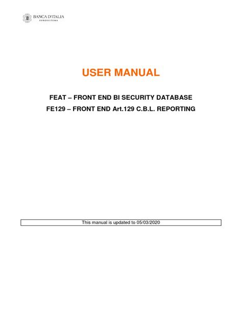 Feat User Manual Pdf Securities Finance Databases