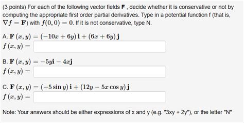 Solved Points For Each Of The Following Vector Fields Chegg