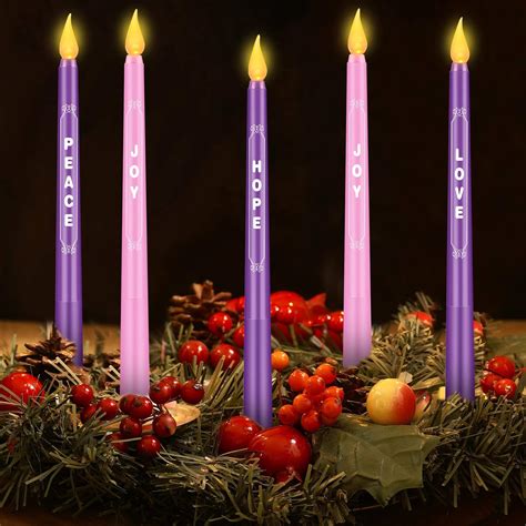 Flameless Advent Candles And Wreath At Neomi Ingram Blog