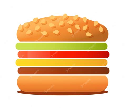 흰색 배경에 고립 된 큰 맛있는 햄버거의 벡터 일러스트 레이 션 프리미엄 벡터
