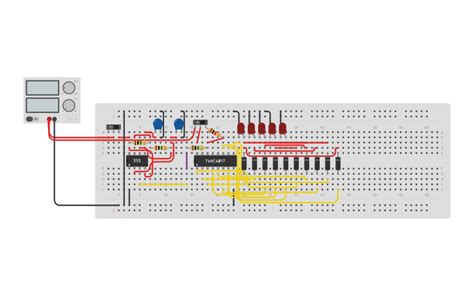 Circuit Design Johnson Counter With 555 Source Tinkercad