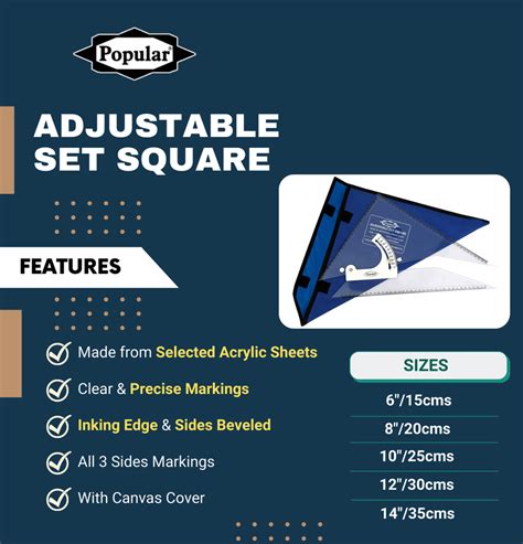Adjustable Set Square For Engineering Architecture At 150 Piece In Roorkee