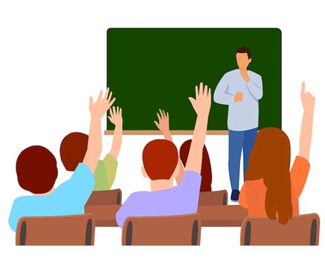선생님과 열심히 일하는 귀여운 소년 손가락 키우기 수업 프리미엄 벡터