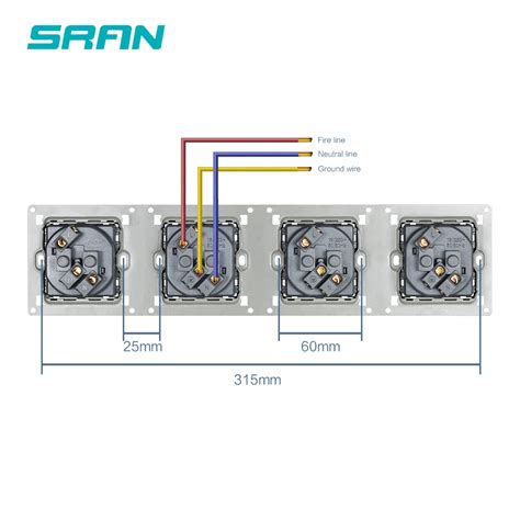 Настенная 16a Франция стандартная Многополосная розетка заземленная электрическая розетка
