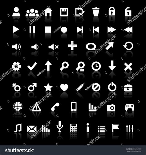 set of white web icon vector illustration eps10 116256991 shutterstock