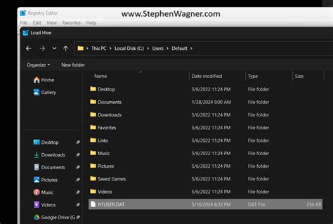 modify or add to the new default user registry the tech journal